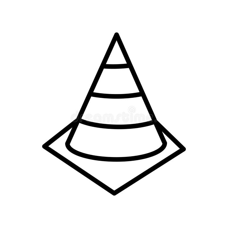 Cone Line Icon, Outline Sign, Linear Style Pictogram Isolated On White ...