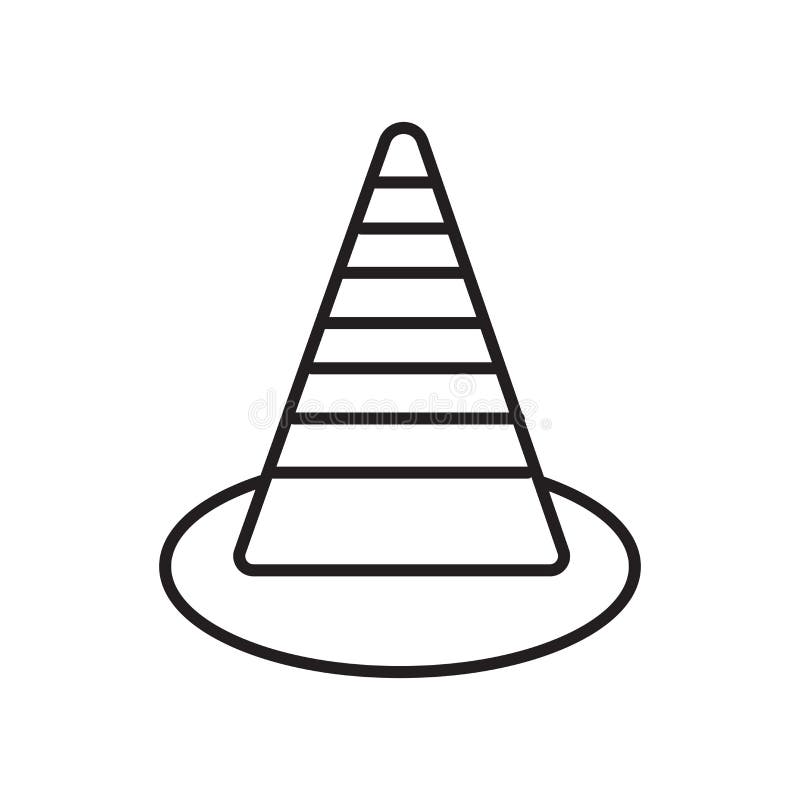 Cone Icon Vector Isolated on White Background, Cone Sign , Sign and ...