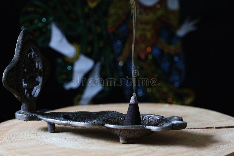 Cone Incenses Burning on a Incense Burner Stock Photo - Image of ...