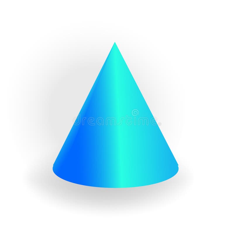 Cone. Geometric Shape. Isolated On White Background. Vector ... Cone. Geometric Shape. Isolated On White Background. Vector ...