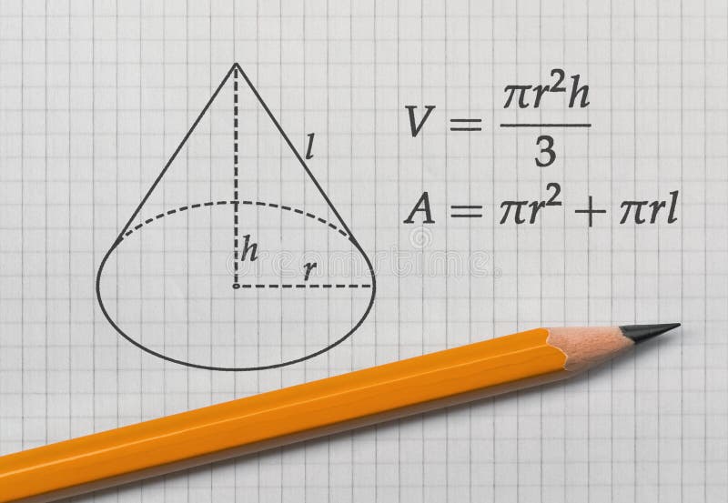Cone and pencil stock photo. Image of geometry, elementary - 197696952