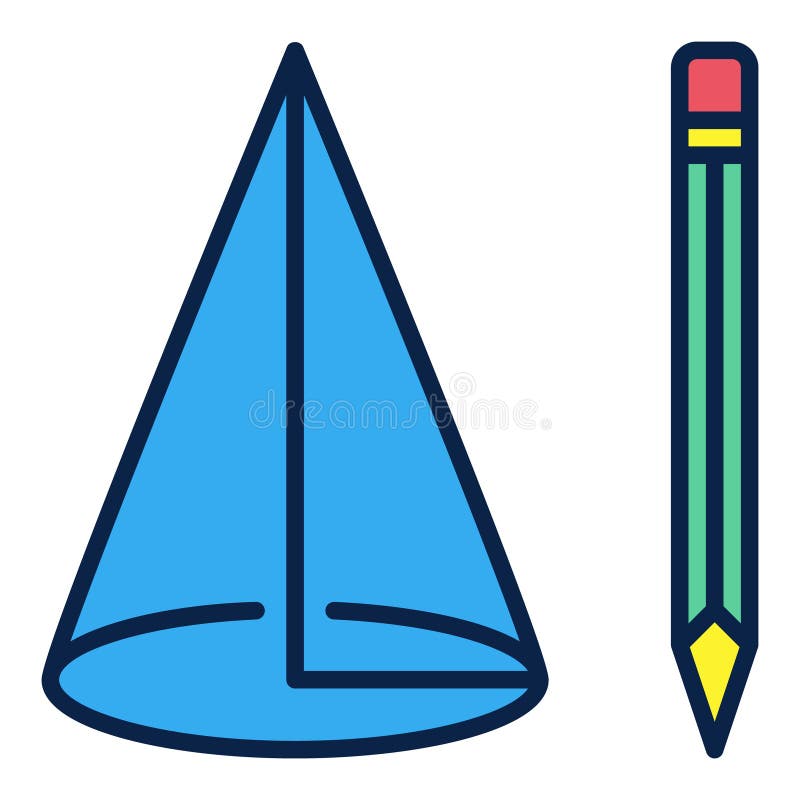 Cone with Pencil Vector Concept Colored Icon or Symbol Stock Vector ...