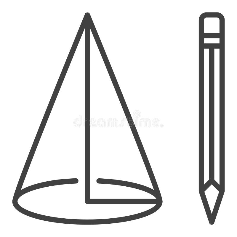 Cone with Pencil Vector Concept Outline Icon or Symbol Stock Vector ...