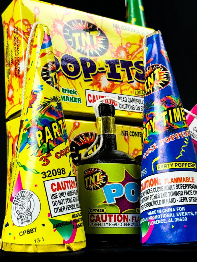 Cone Poppers, Party Poppers and Pop-its Editorial Stock Photo - Image ...