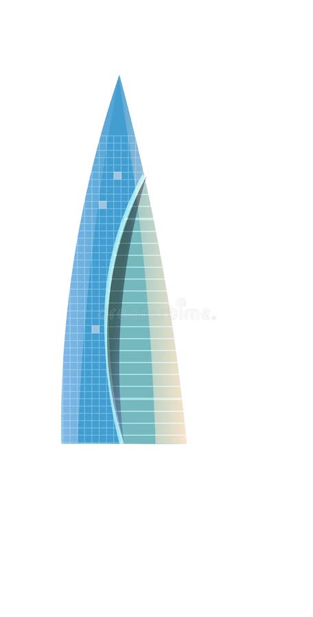 Cone Shape Skyscraper Build Architecture on White Stock Vector ...