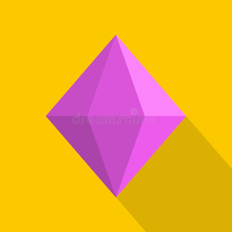 Cone Shaped Adamant Icon, Flat Style. Stock Illustration - Illustration ...