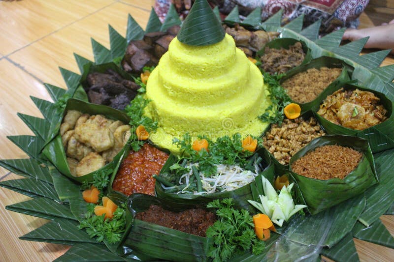 Cone-shaped rice stock photo. Image of tumpeng, unique - 303350974