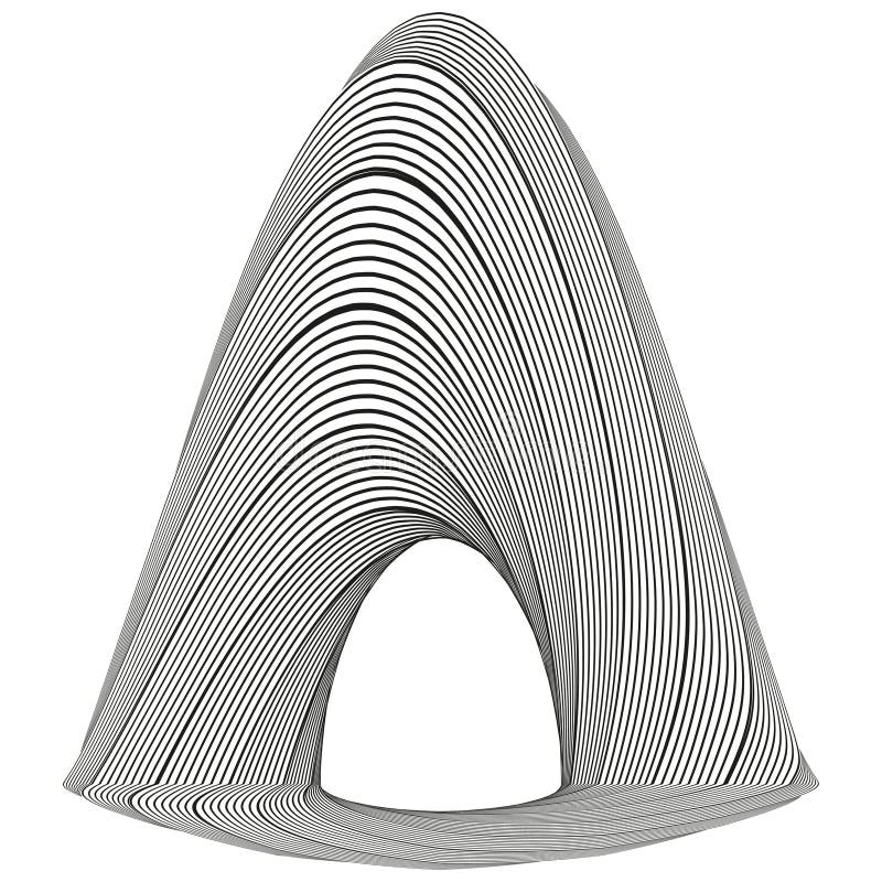 Cone Shaped Structure. Linear Vector Pattern. Triangular Geometric Form. Abstract Architectural ...