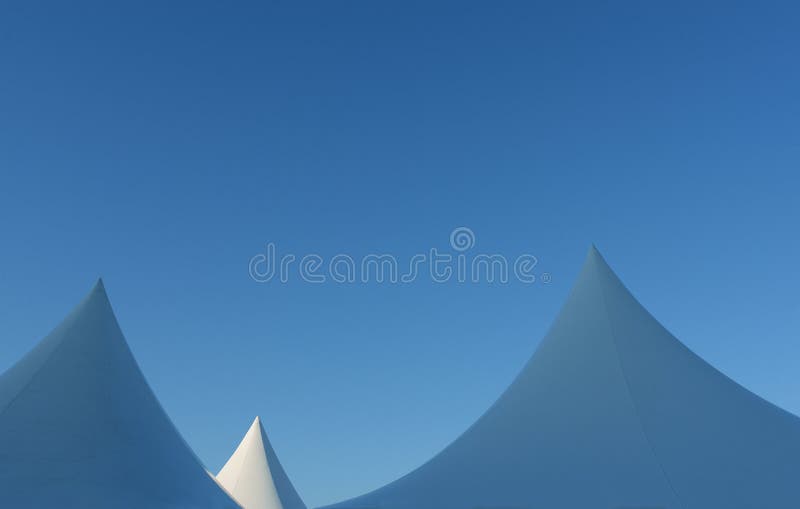 Cone Shaped Tents Against Clear Blue Sky, Minimalism Concept Stock ...