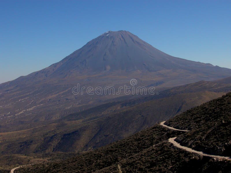 Cone-shaped volcano stock image. Image of nature, crater - 3647113