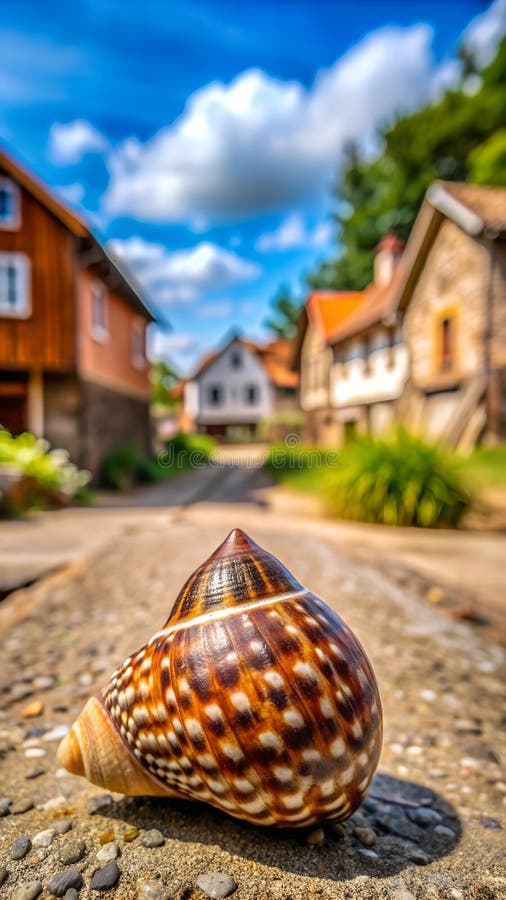 Cone Snail stands village stock illustration. Illustration of corals ...