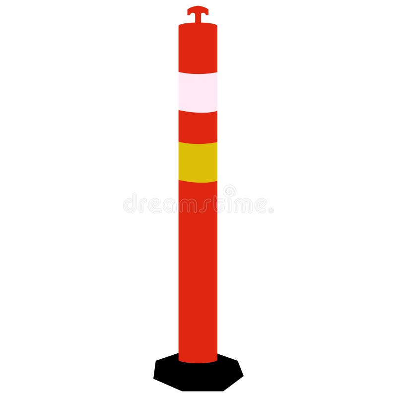 Cone Stick Icon. Plastic Stick Cone Sign. Red Plastic Traffic Safety ...