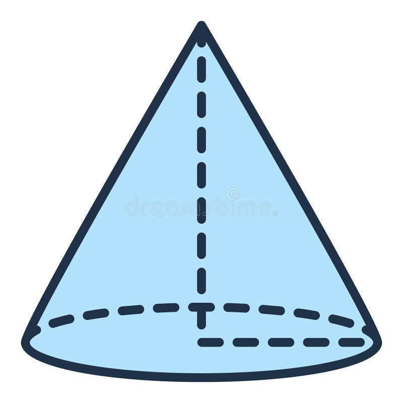 Cone Vector Geometry and Mathematics Concept Blue Icon or Symbol Stock ...