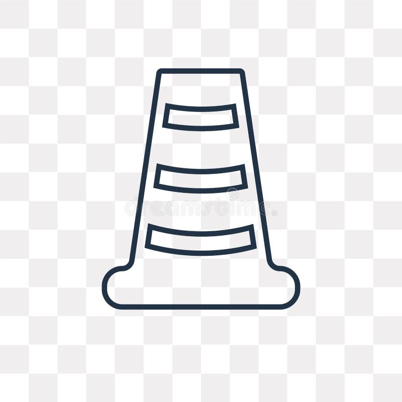 Cone Vector Icon Isolated on Transparent Background, Linear Cone Stock ...