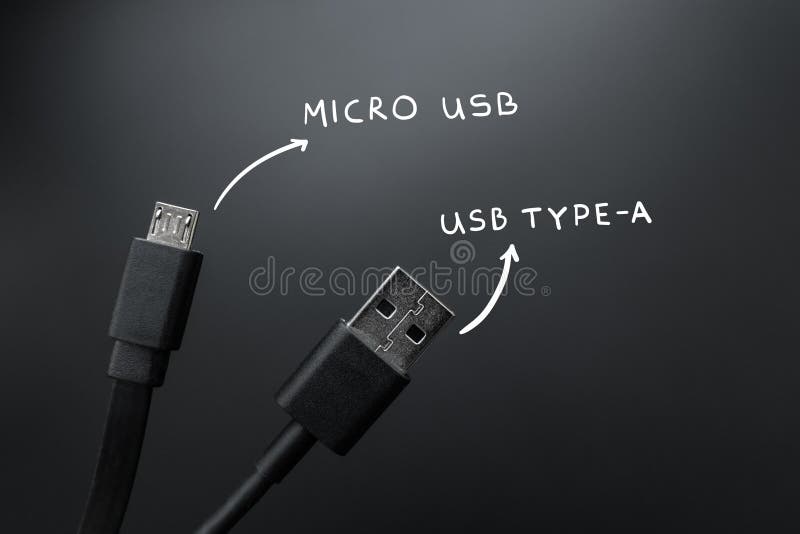 Conectando Cabos Usb Tipo a E Microfios. Antiga Norma Tecnológica. Foto ...