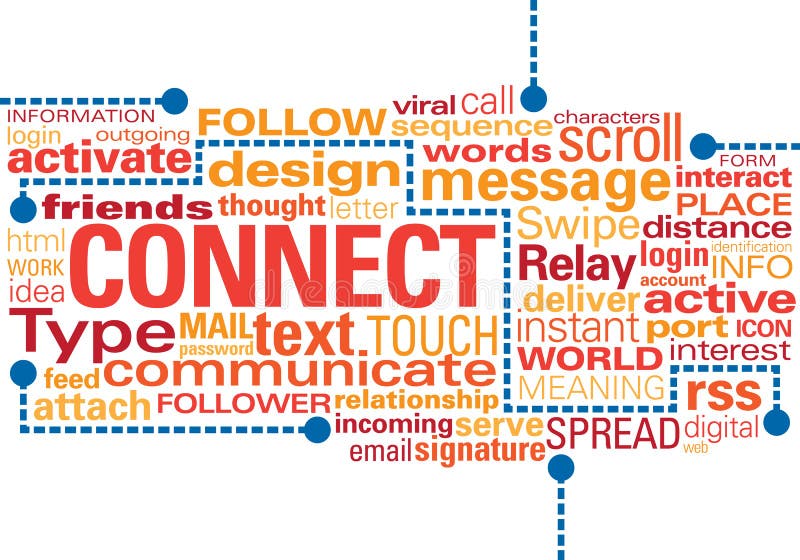 Conecte las ideas en texto ilustración del vector. Ilustración de copia ...