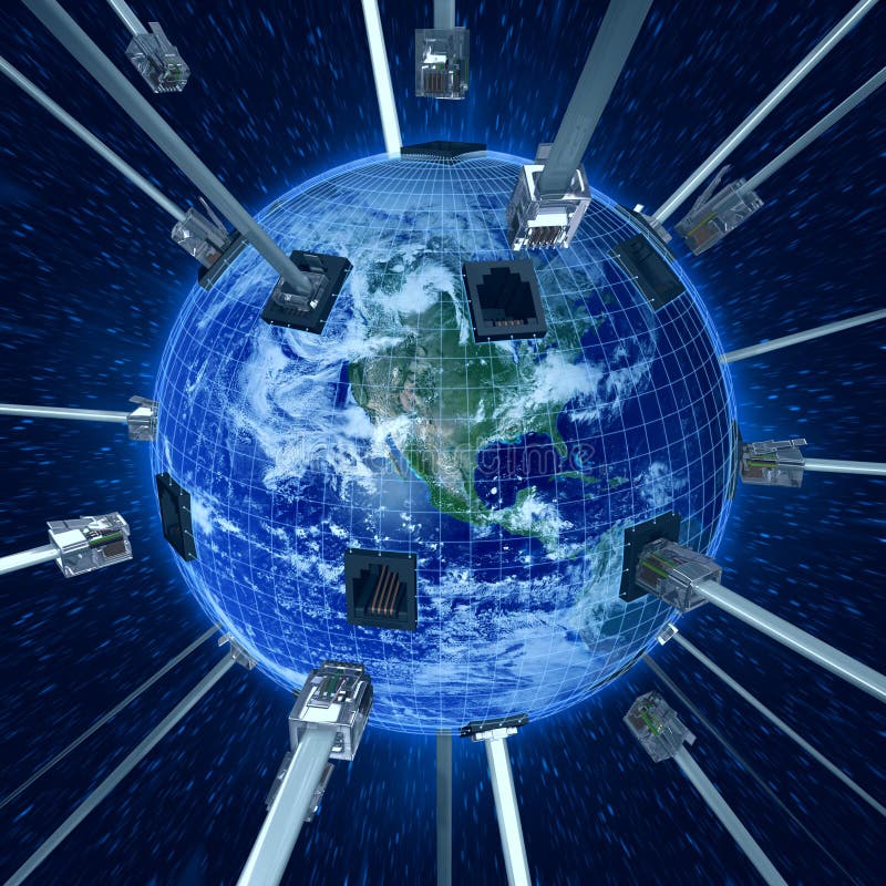 Conectar o Planeta Terra ilustração stock. Ilustração de ethernet - 2764370