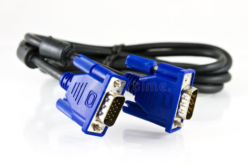 Conector azul del monitor foto de archivo. Imagen de contacto - 18891740