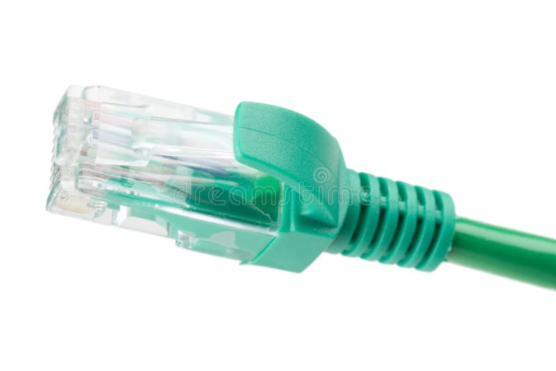 Conector Del LAN RJ45 - Verde Foto de archivo - Imagen de cable, macro ...