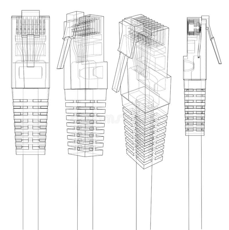 Conector Rj45 De Ethernet Vector Ilustración del Vector - Ilustración ...