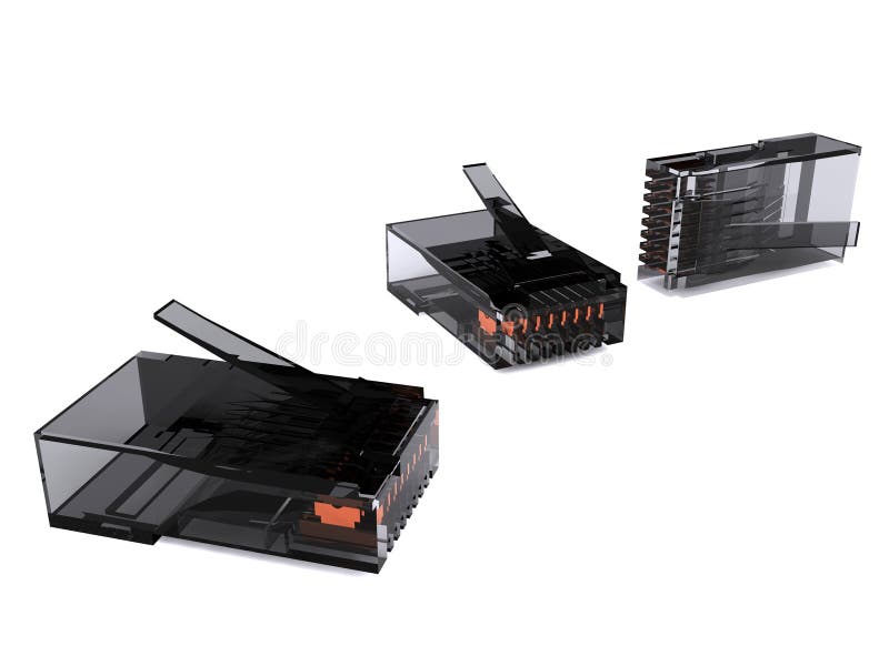 Conector rj45 de Ethernet stock de ilustración. Ilustración de ...