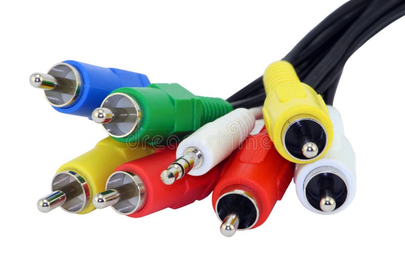 Cables De Los Conectores De La TV En El Fondo Blanco Imagen de archivo ...