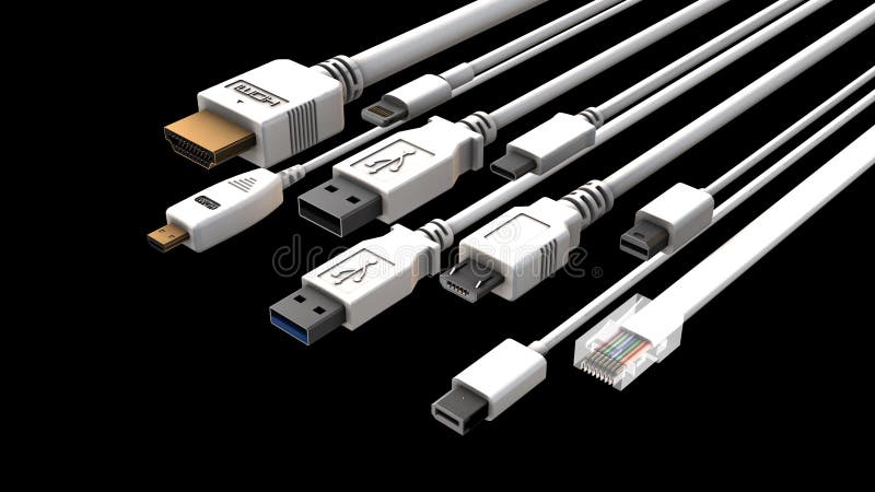 Conectores Digitales Blancos Stock de ilustración - Ilustración de ...