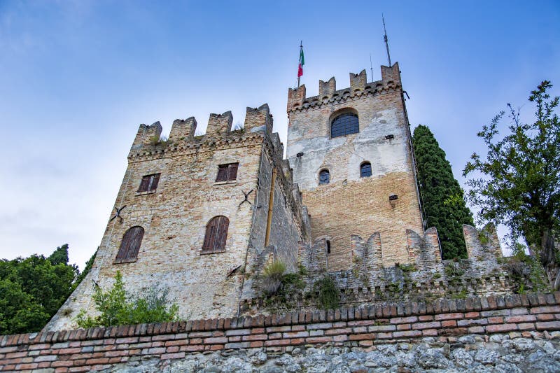 Conegliano Castle Located Near Treviso, Veneto. Italy Stock Image ...