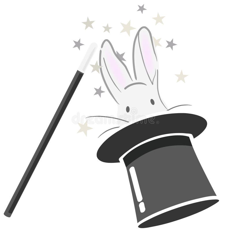 Conejo Del Truco Mágico En Icono Del Sombrero Del Mago Vector ...