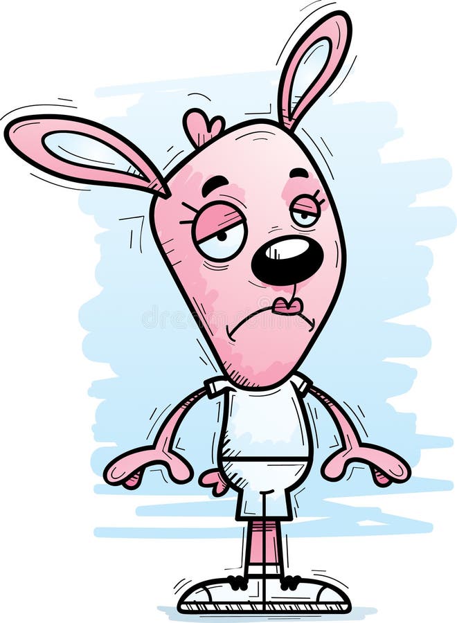 Conejito Triste De La Historieta Ilustración del Vector - Ilustración ...