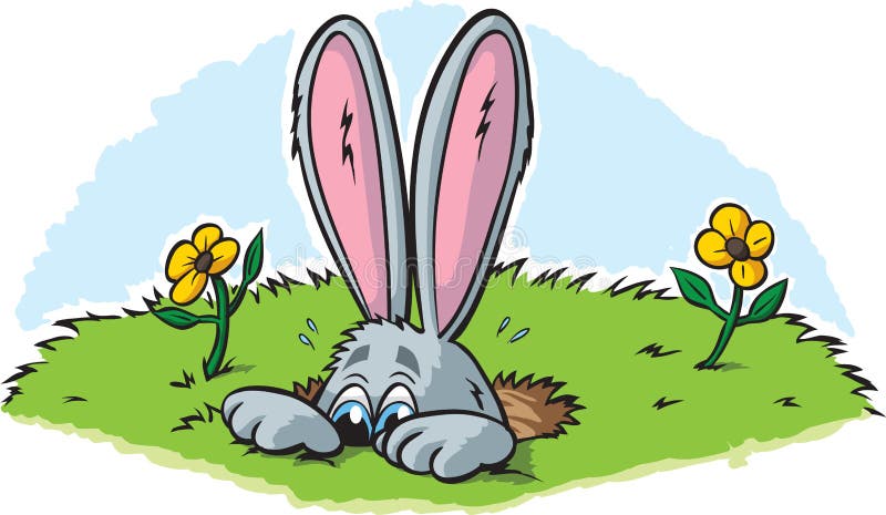 Conejos De Conejito Lindos En Temor O Asustados Ilustración del Vector ...