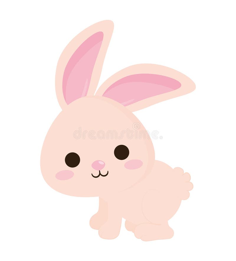 Conejo rosa lindo ilustración del vector. Ilustración de newborn ...