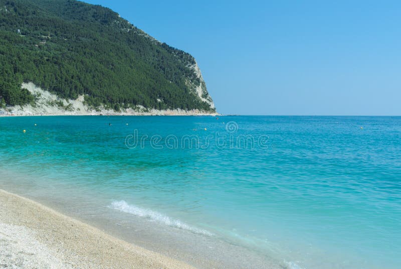 Conero beach in italy stock image. Image of numana, pine - 72364949