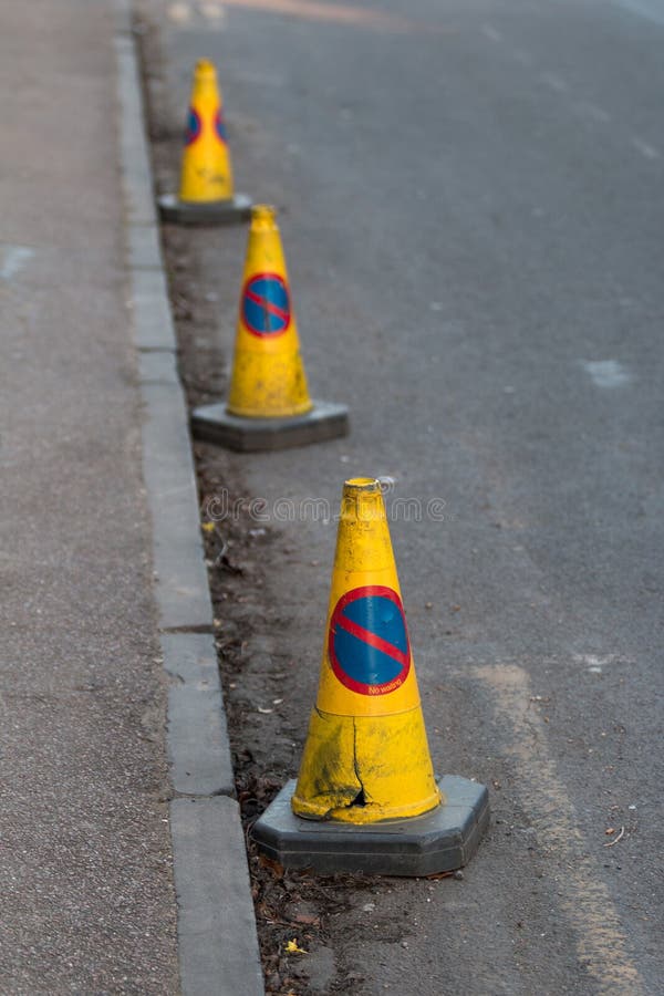 Cones with No Parking Sign stock image. Image of prohibited - 51122509