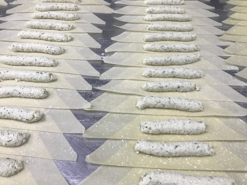 The Cones Roll Paste on the Table Stock Photo - Image of walkway, iron ...