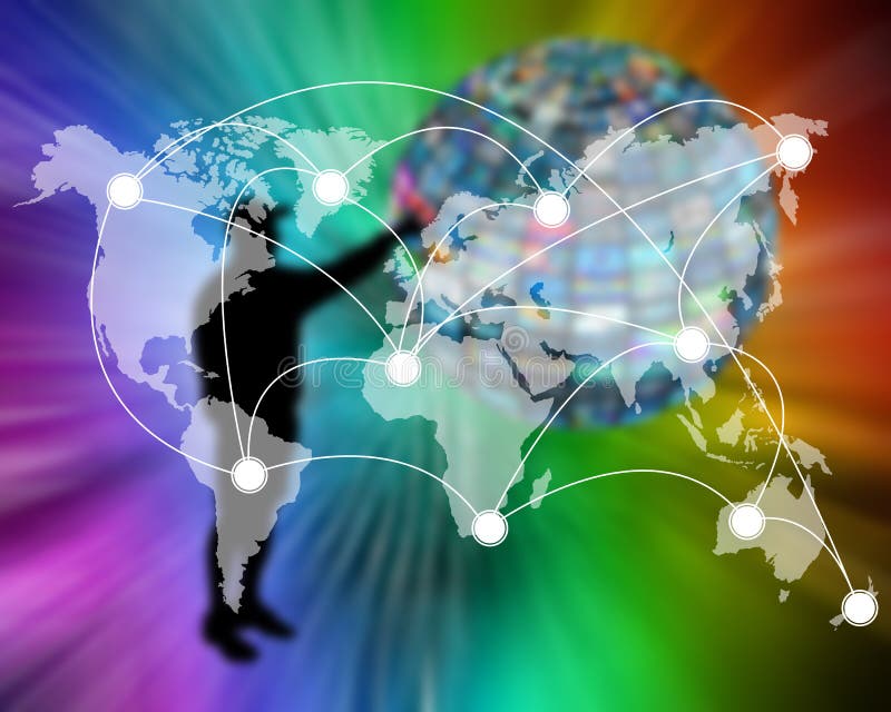 Conexión del mundo stock de ilustración. Ilustración de verde - 33031006
