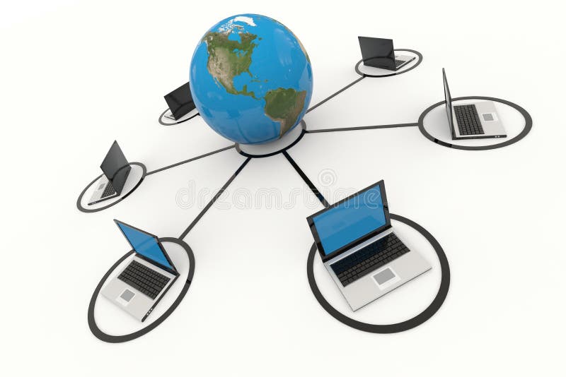 Conexiones de red stock de ilustración. Ilustración de ordenador - 19500284