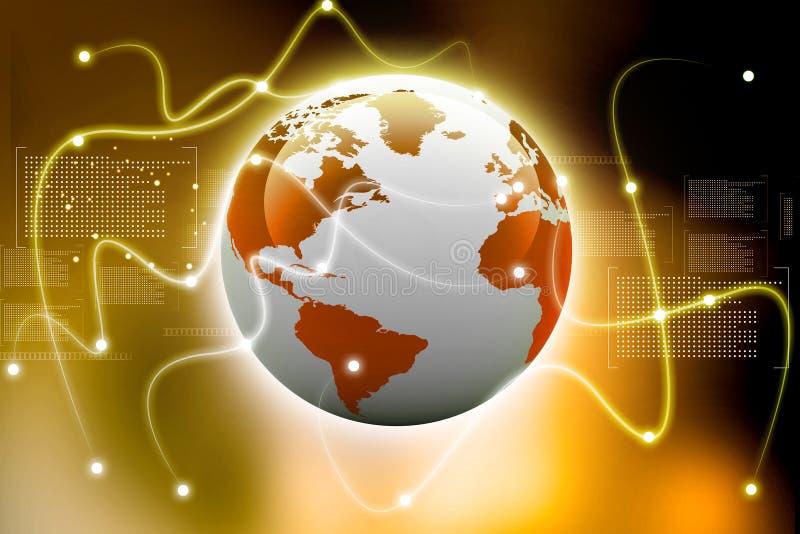 Conexiones globales stock de ilustración. Ilustración de continente ...