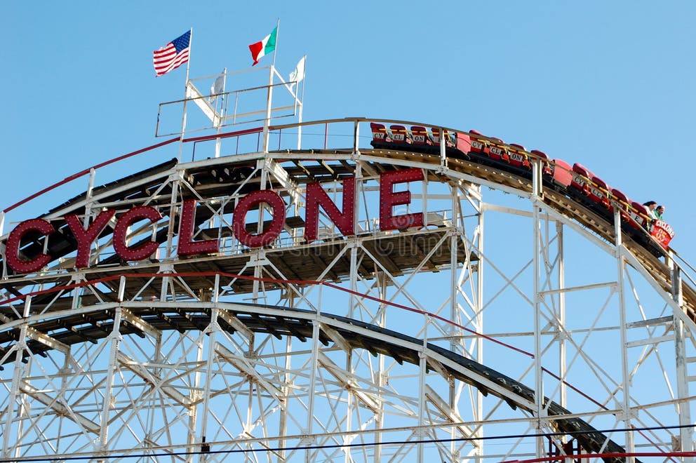 Coney Island Cyclone editorial stock image. Image of coaster - 27359479