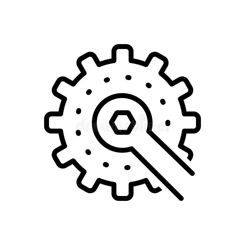 Black Line Icon for Conf, Configuration and Development Stock ...