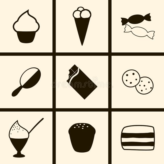 Confection Icons stock illustration. Illustration of cake - 49047337