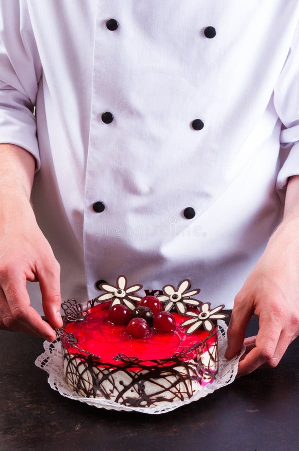 Confectioner and a cake stock image. Image of cake, caucasian - 27184557
