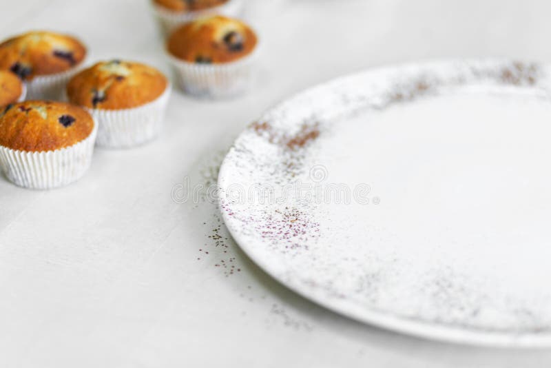 Confectioner Decorates a Baking Plate with Cocoa Powder Stock Image ...