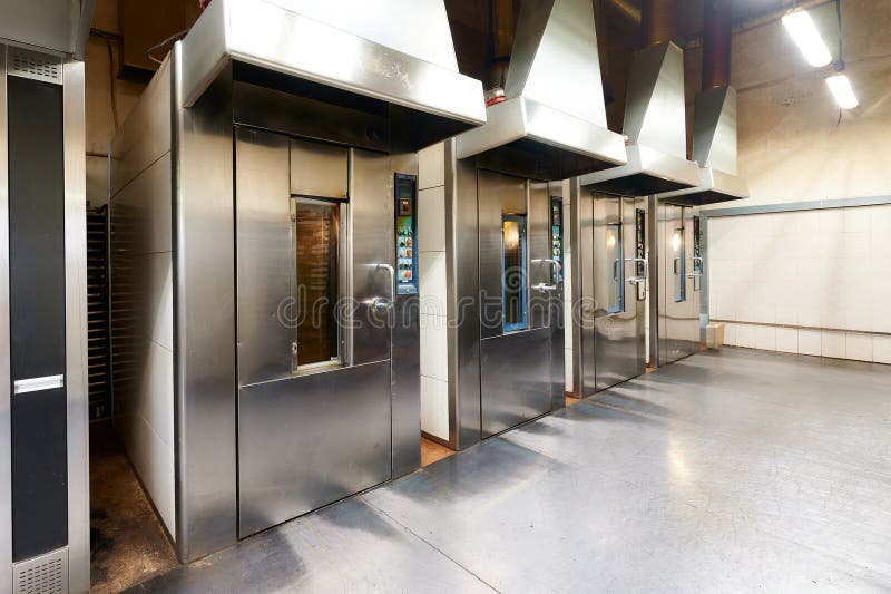 Confectionery Baking Oven Setup with Multiple Rotary Rack Ovens in a ...