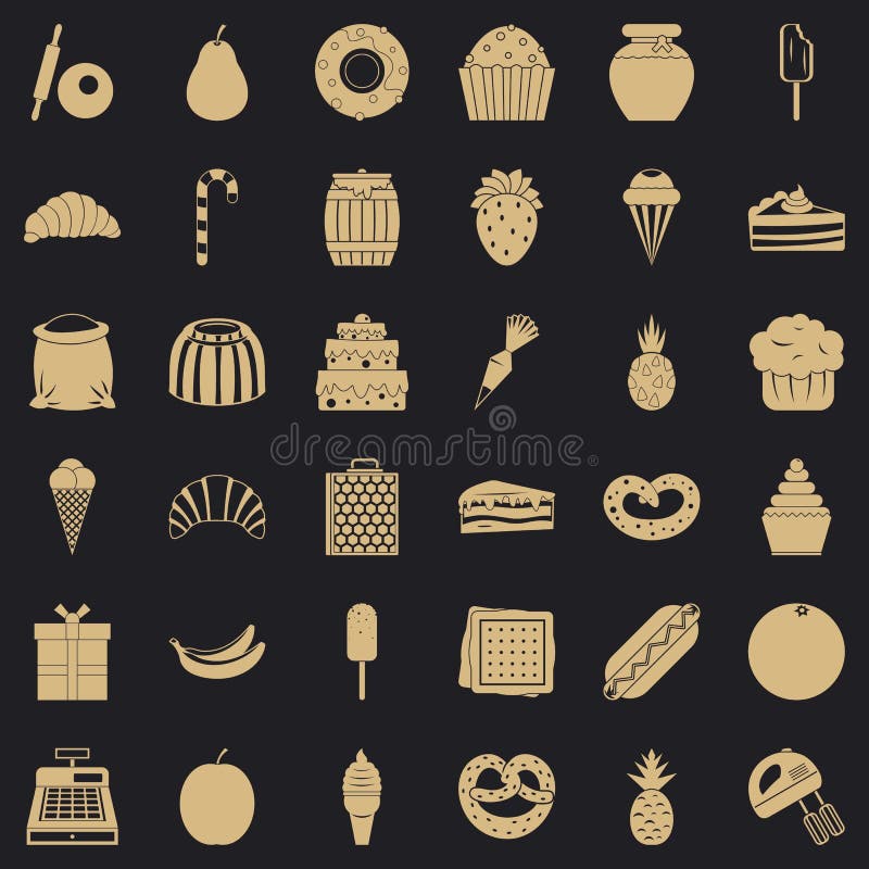 Confectionery Icons Set, Simple Style Stock Vector - Illustration of ... Confectionery Icons Set, Simple Style Stock Vector - Illustration of ...