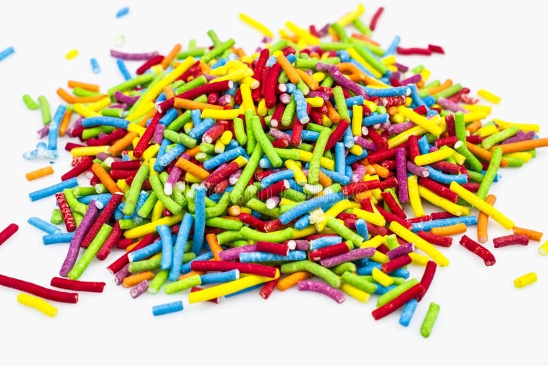 Confectionery Powder of Different Colors Isolated on a White Background ...