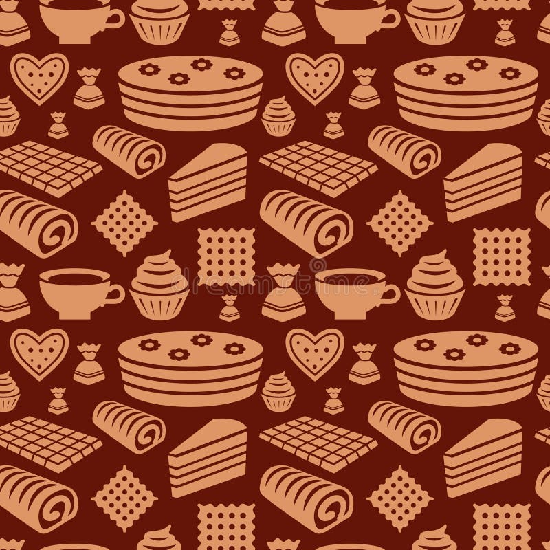 Confectionery Seamless Pattern Stock Illustration - Illustration of ...