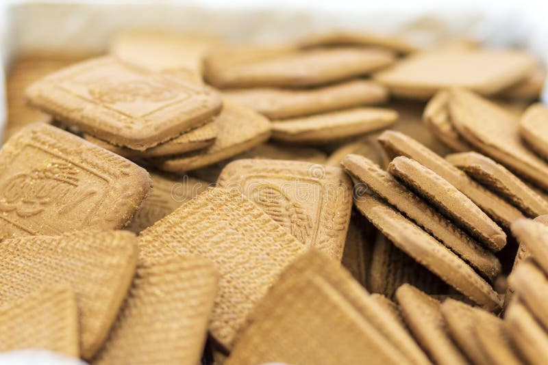 Sugar Rectangular Cookie with a Printed Pattern. Close-up Stock Photo ...