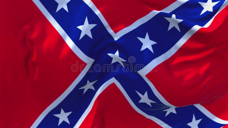 283. Confederate Battle Flag Waving in Wind Continuous Seamless Loop ...
