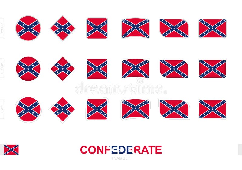 Confederate Flag Set, Simple Flags of Confederate with Three Different ...